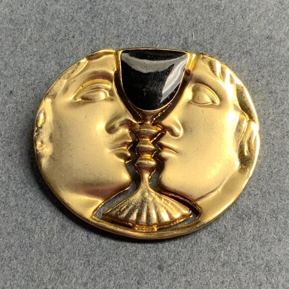 Vintage | Jewelry | Two Faces Vase Brooch Pin 5 In Art Deco Vintage ...